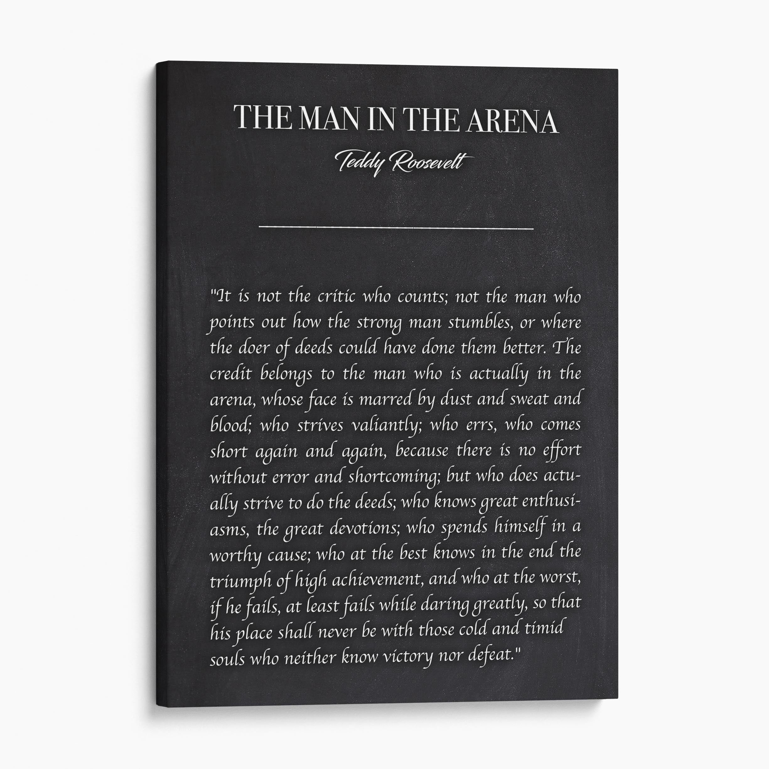 The Man In The Arena Teddy Roosevelt Canvas Wall Art Prints – Big ...