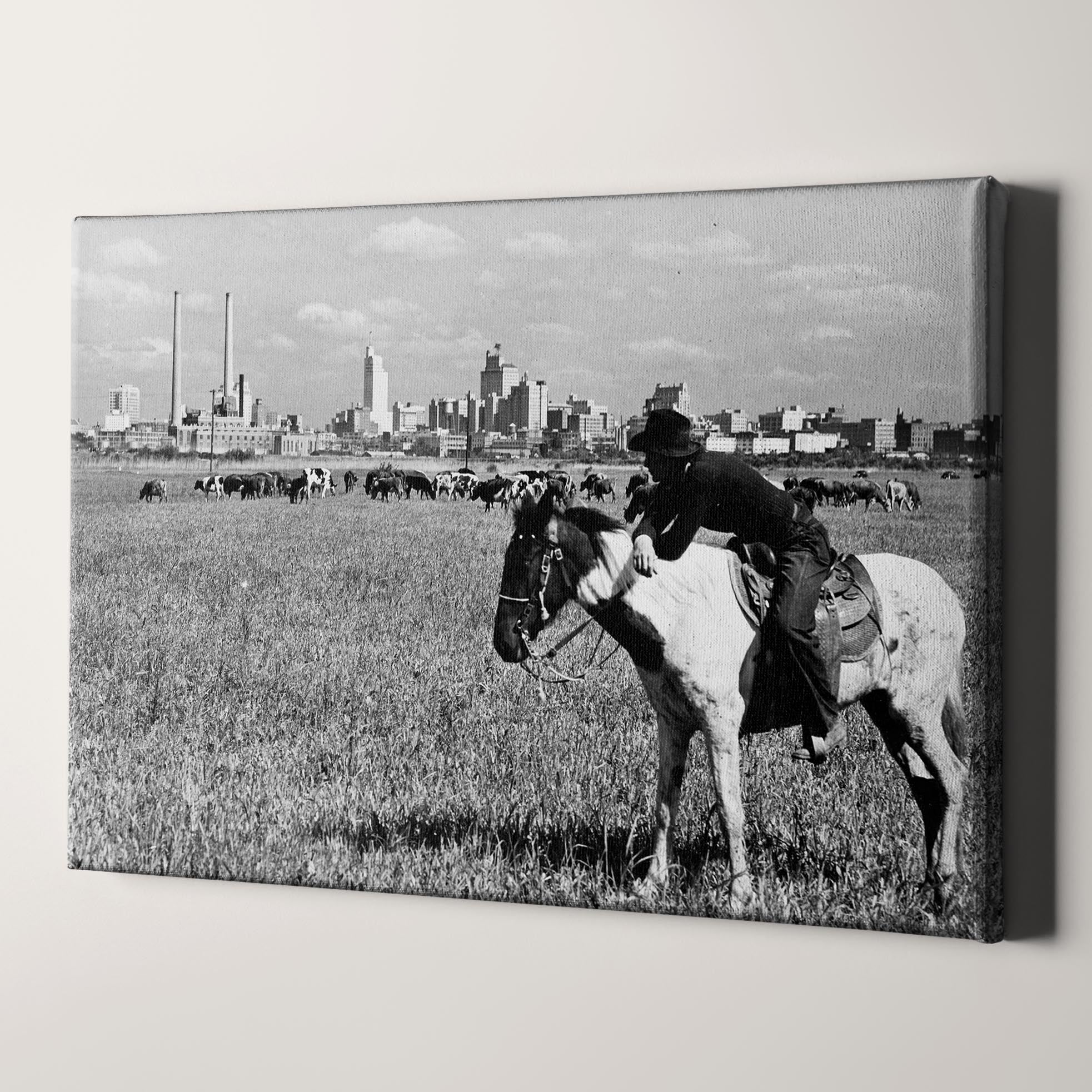 Cowboy in Dallas Texas, 1945 Canvas Wall Art Prints – Big Canvas Art Prints