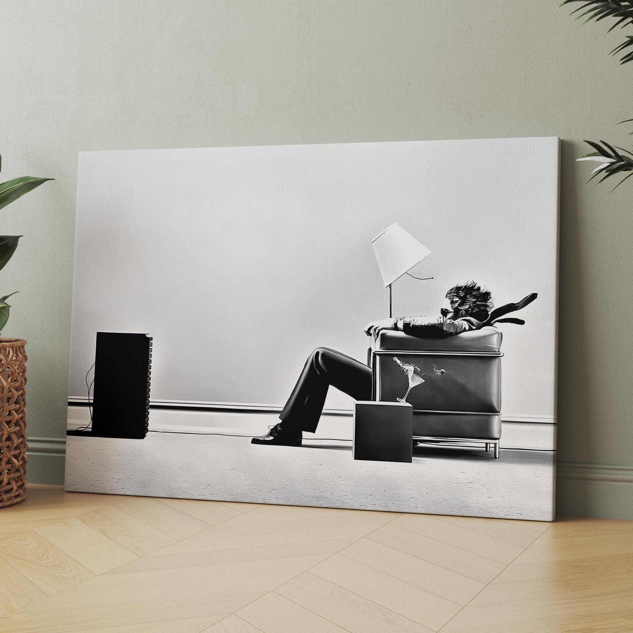 Blown-Away Guy | Maxell Ad 1979 by Steve Steigman Canvas Wall Prints ...