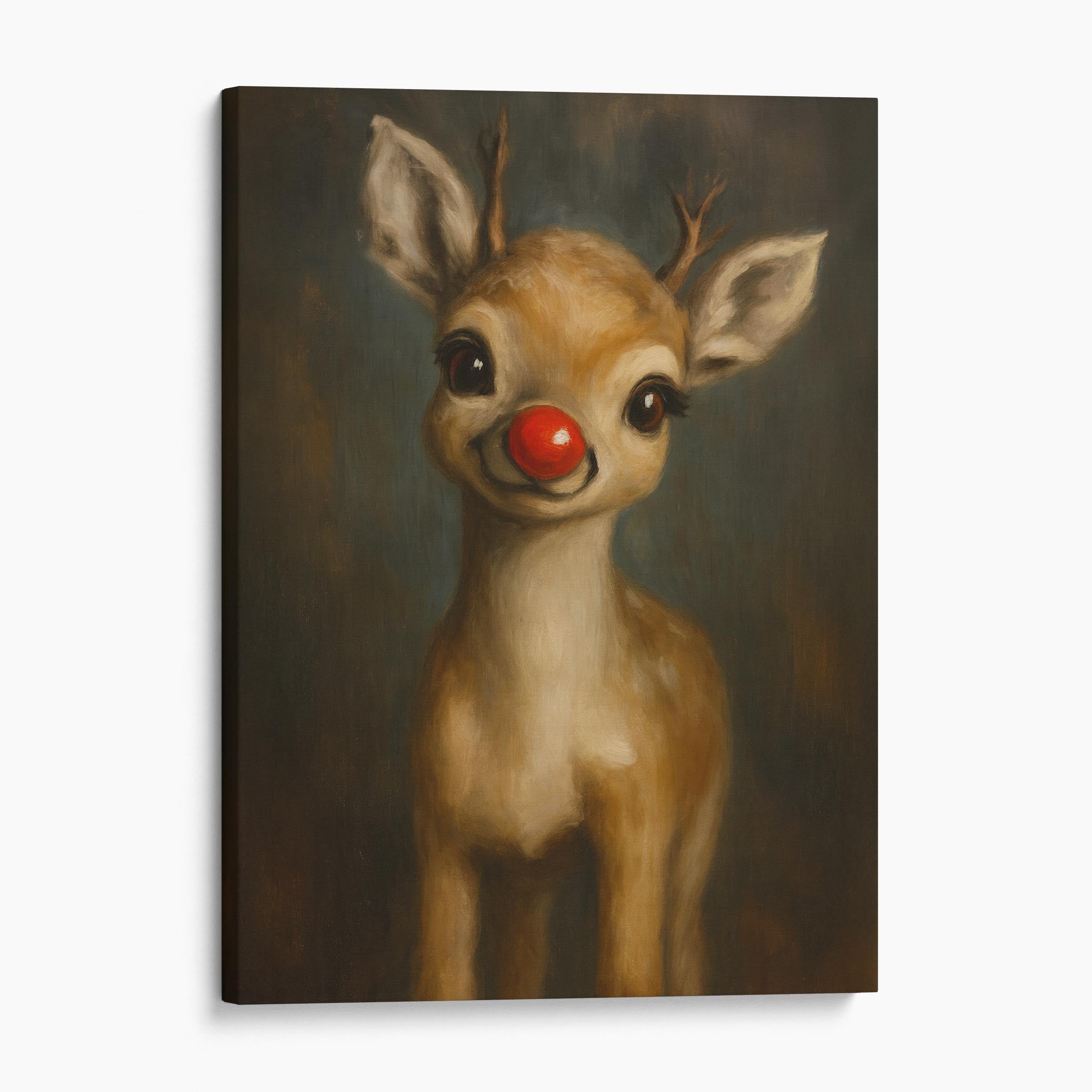 Cute Rudolph The Red-Nosed Reindeer Canvas Wall Art Prints – Big Canvas ...