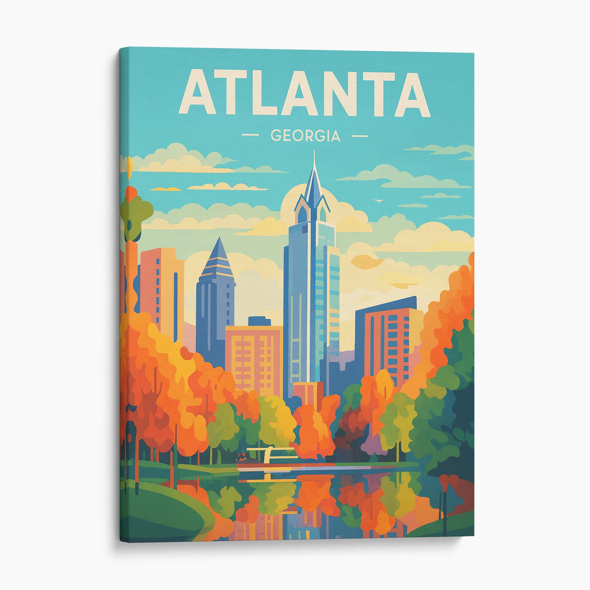 Atlanta Georgia Vintage Travel Poster Canvas Wall Art Prints – Big ...