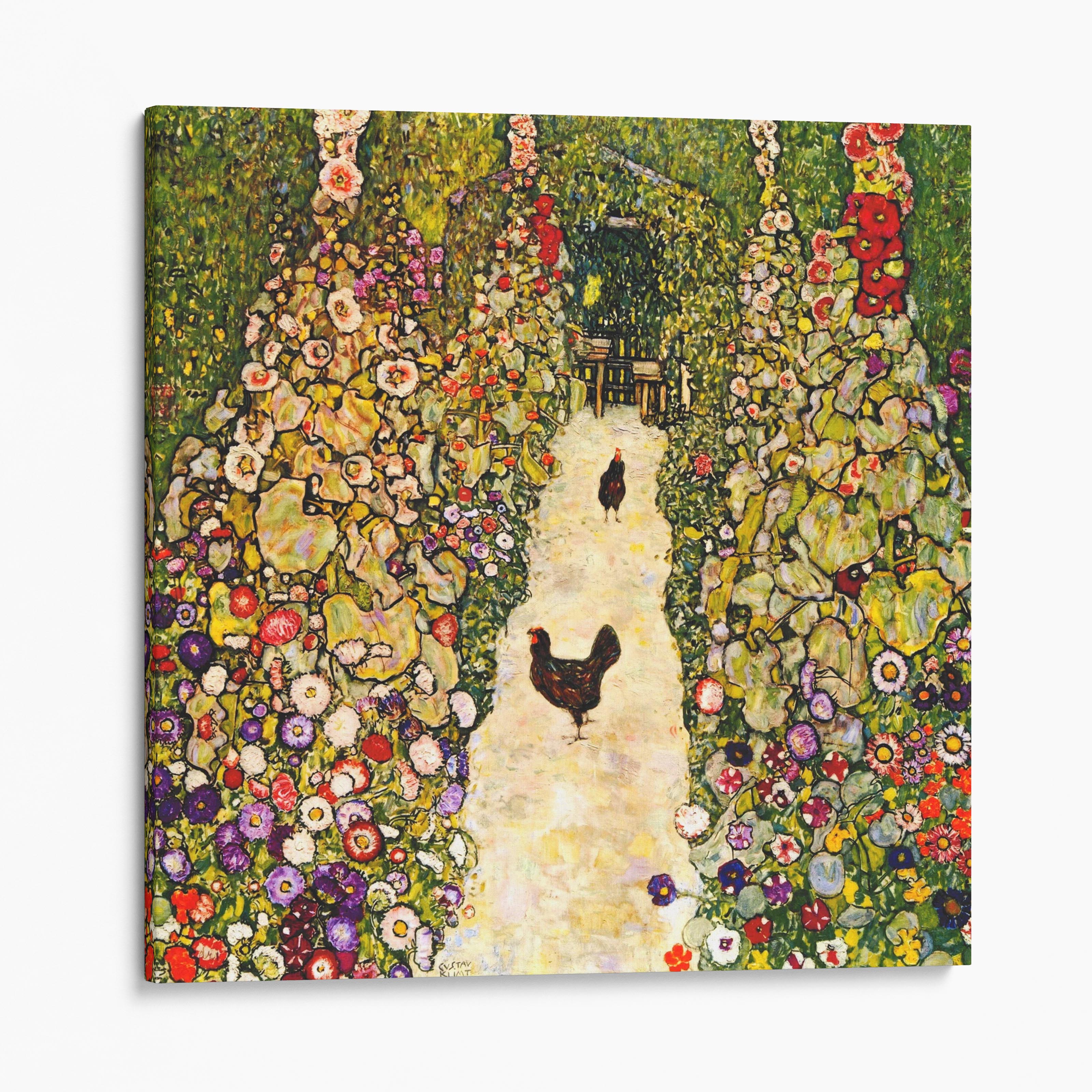 Garden Path With Chickens by Gustav Klimt Canvas Wall Art Prints – Big ...