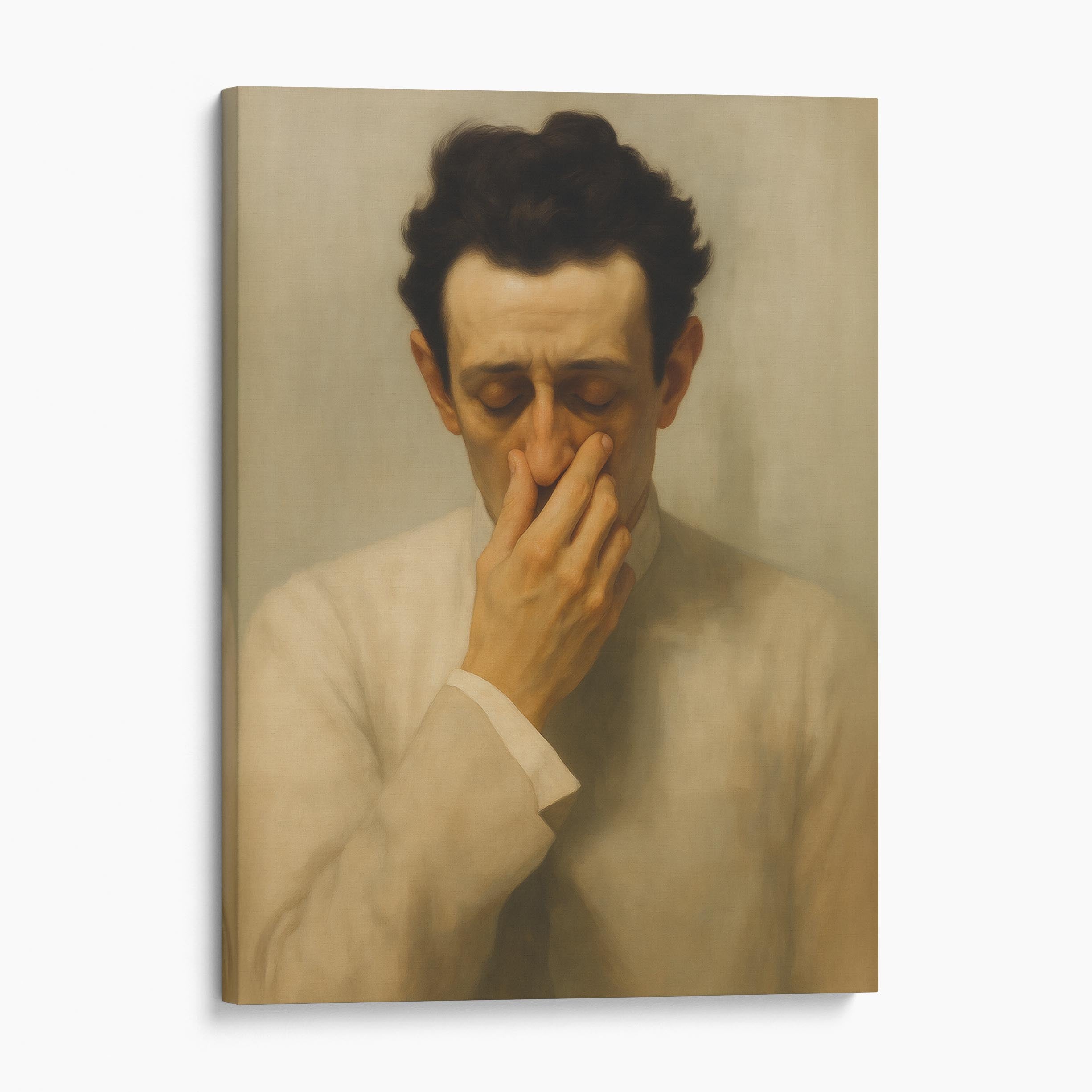 Man Plugging His Nose Canvas Wall Art Prints – Big Canvas Art Prints