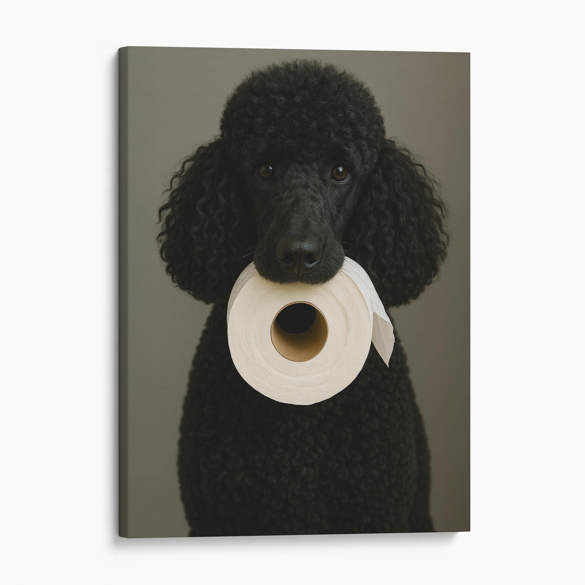 Black Poodle Dog Toilet Paper Canvas Wall Art Prints – Big Canvas Art ...