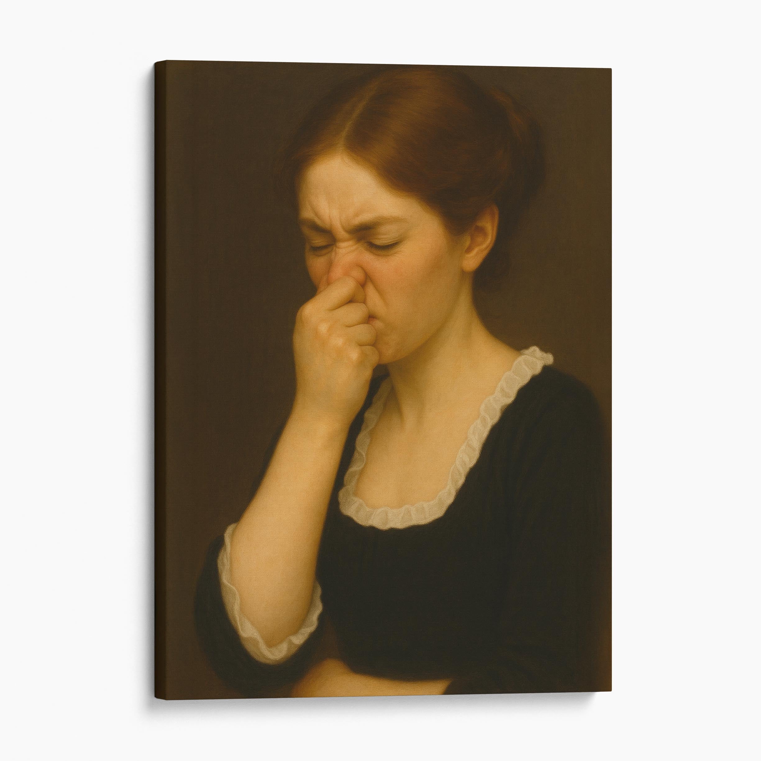 Girl Plugging Her Nose Canvas Wall Art Prints – Big Canvas Art Prints