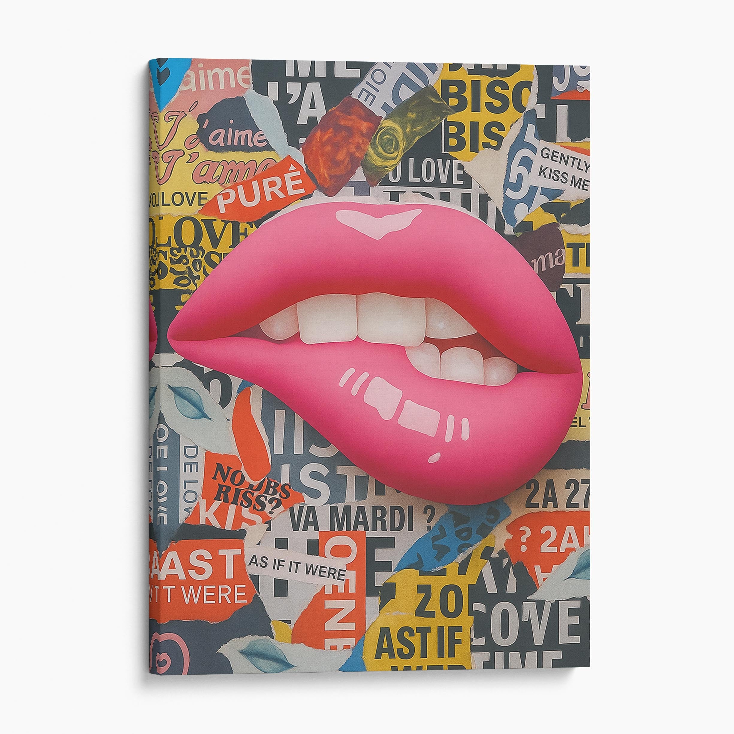 Pink Lips Graffiti Canvas Wall Art Prints – Big Canvas Art Prints