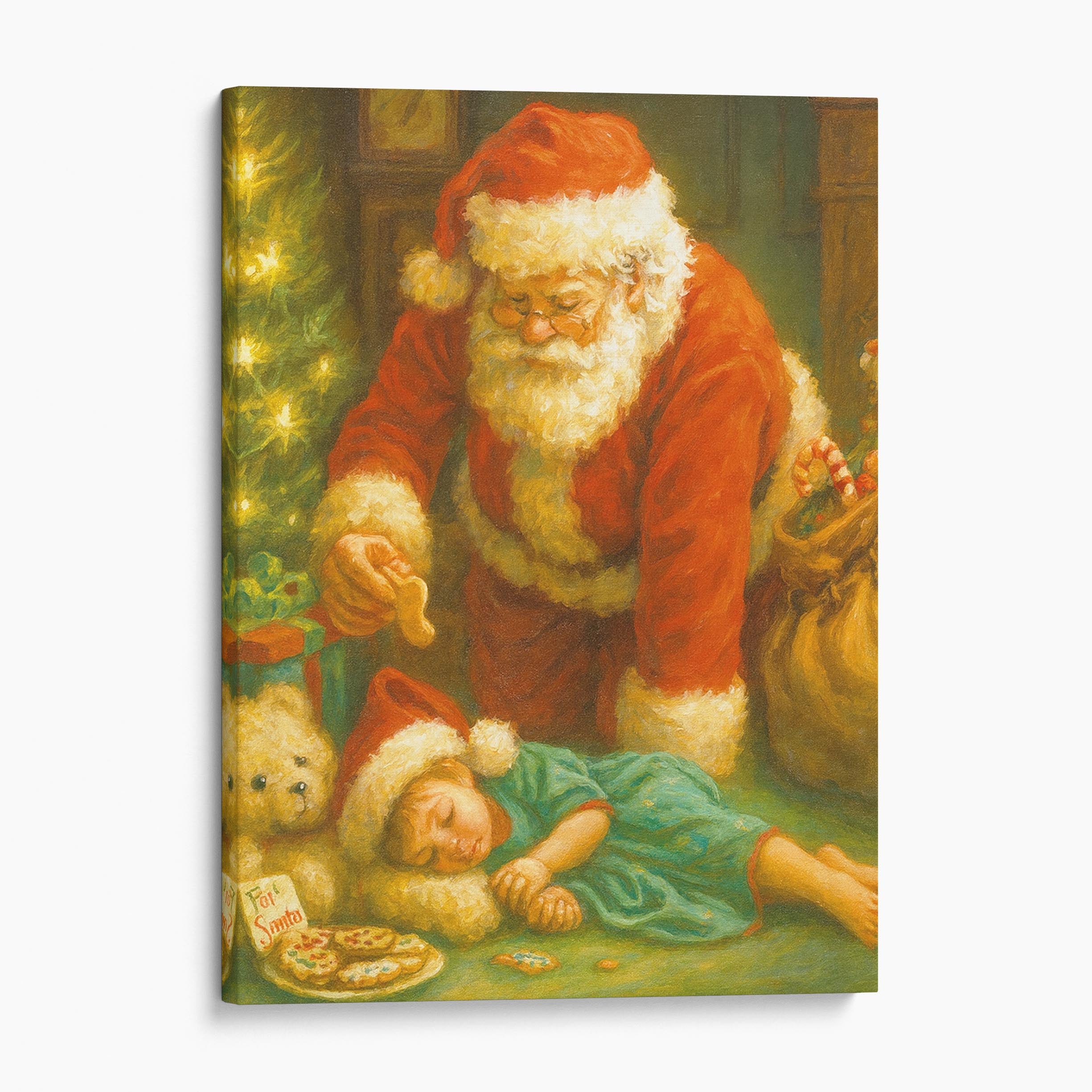 Santa Claus Eating Cookies Canvas Wall Art Prints – Big Canvas Art Prints