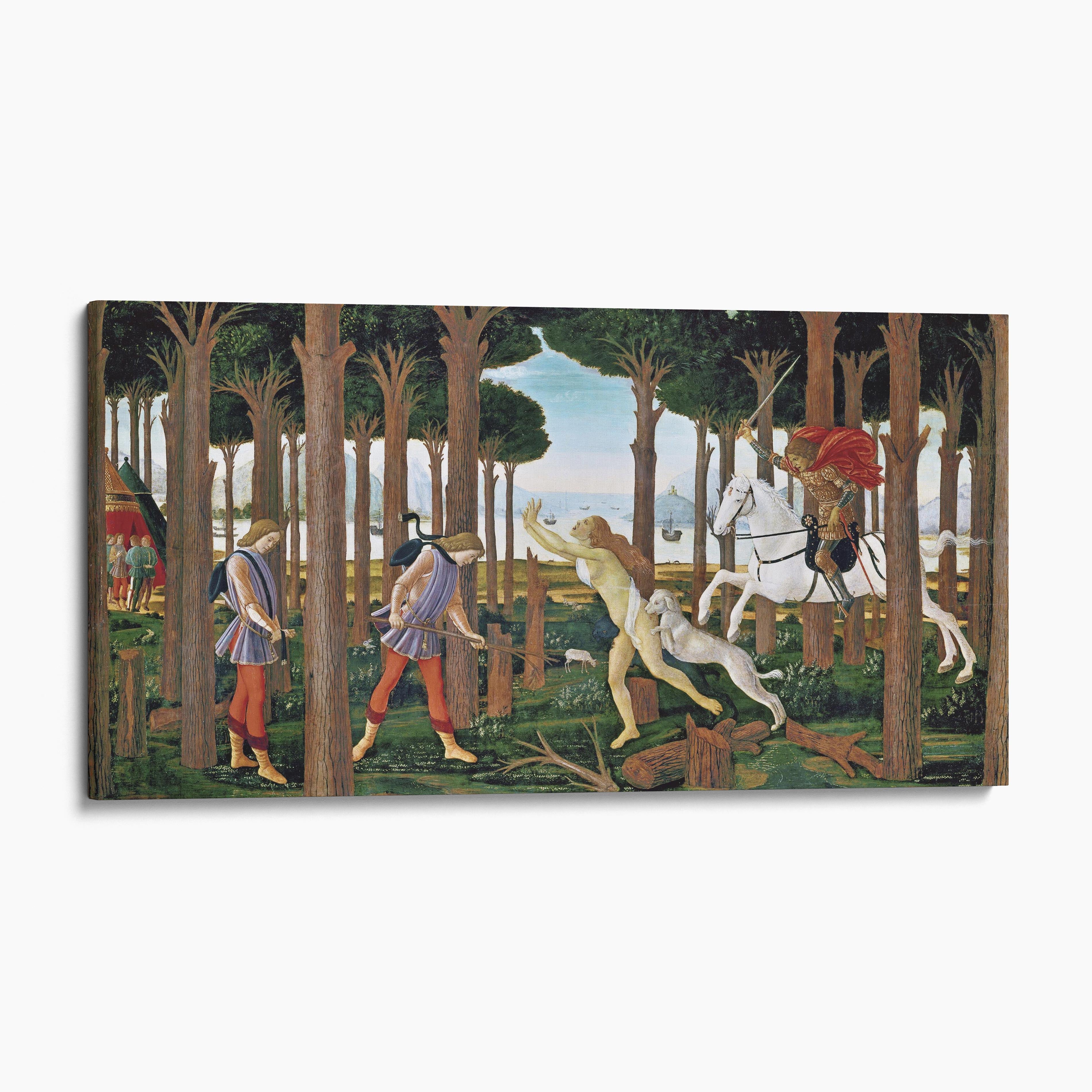 The Story of Nastagio Degli Onesti by Botticelli Canvas Wall Art Prints ...