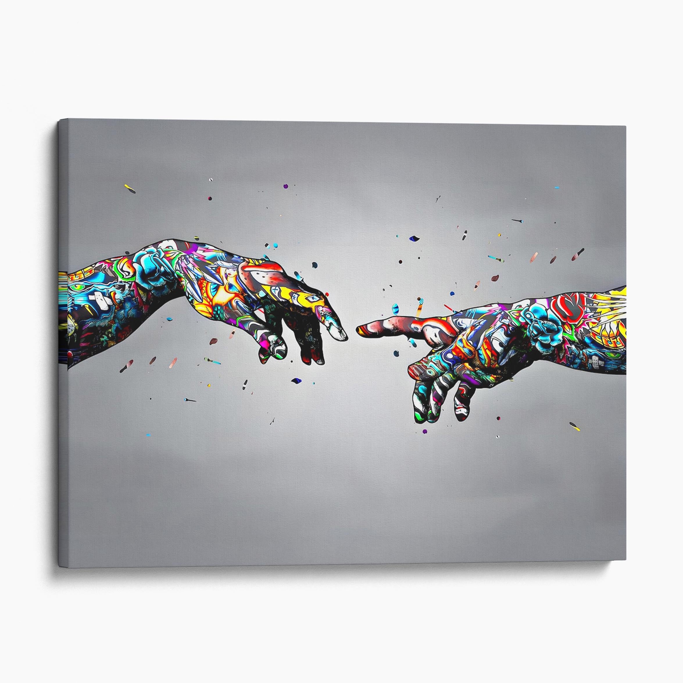 Hands of God and Adam Graffiti Banksy Canvas Wall Art Prints – Big ...