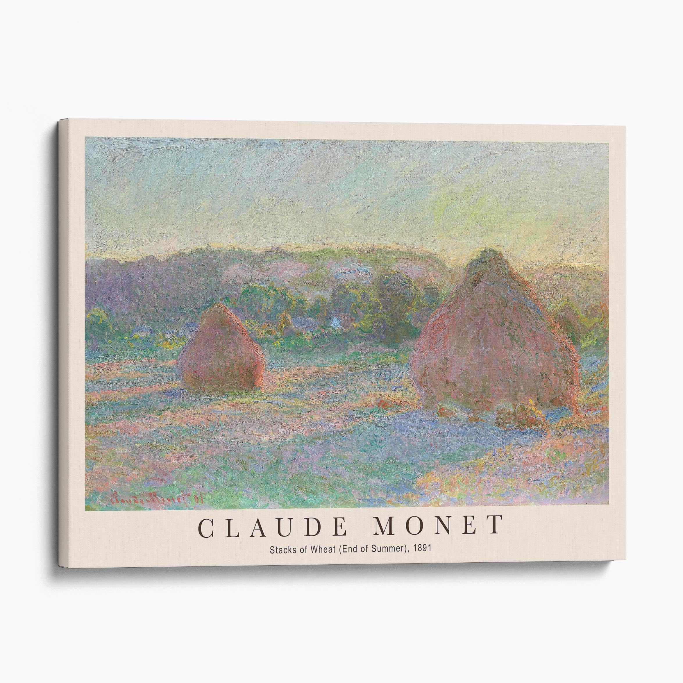 Claude Monet Stacks of Wheat (End of Summer) Canvas Wall Art Prints ...