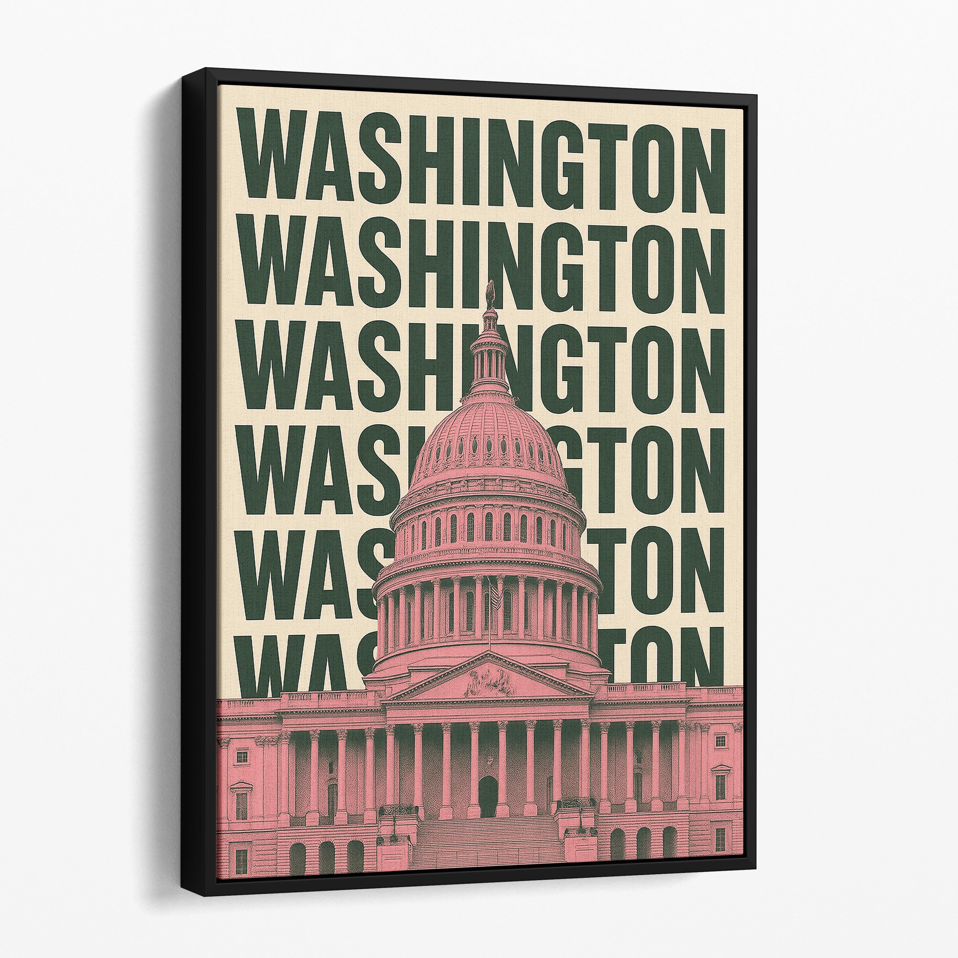 Washington DC Retro Poster Canvas Wall Art Prints – Big Canvas Art Prints