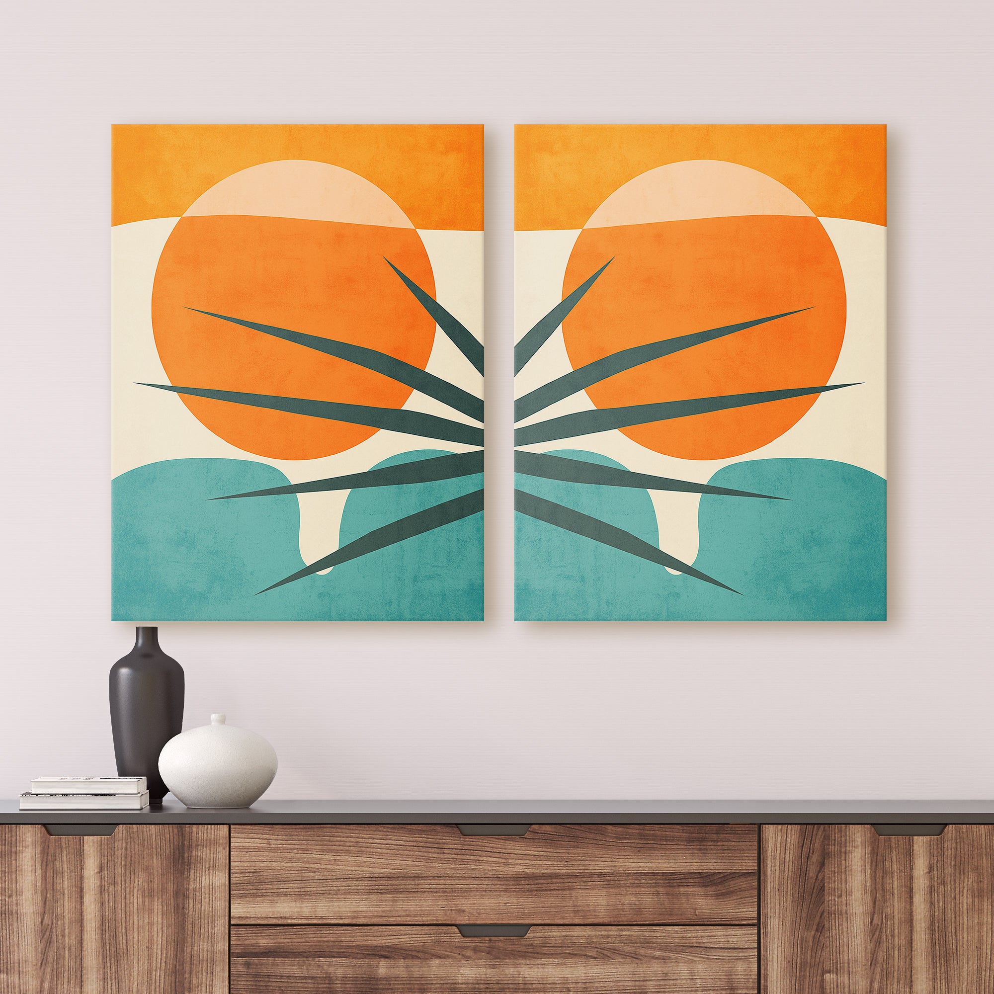 Mid Century Rising Sun Canvas Wall Art Prints – Big Canvas Art Prints